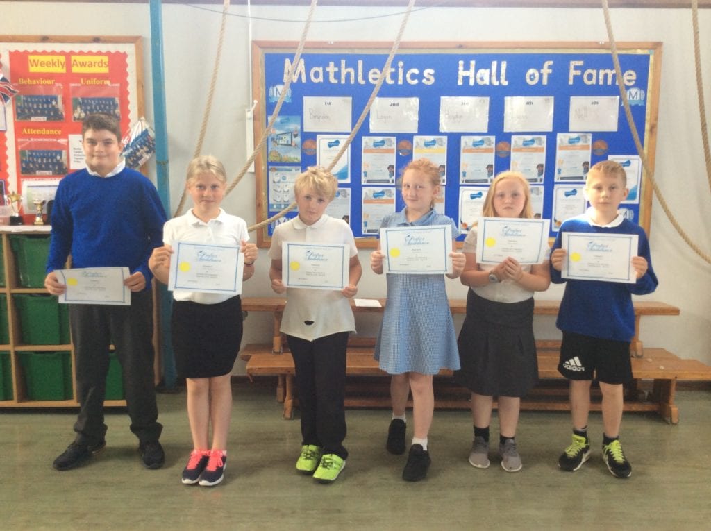 100% attendance awards - Leadgate Primary School